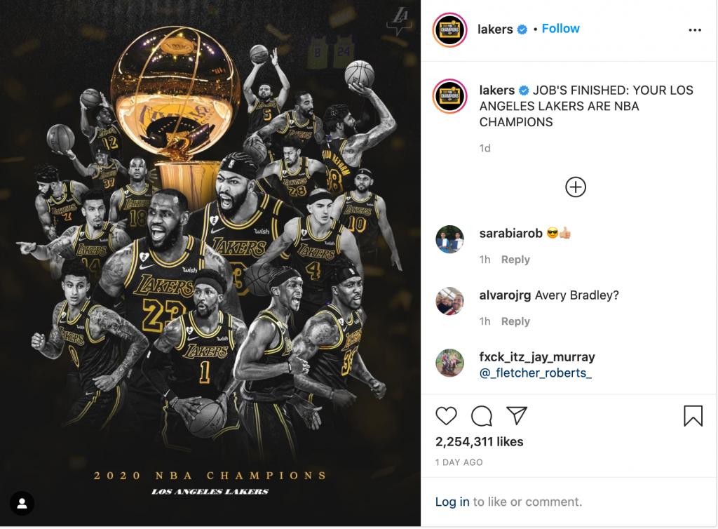 Los Angeles Lakers Trend on BrandGraph BrandGraph® After Winning NBA ...